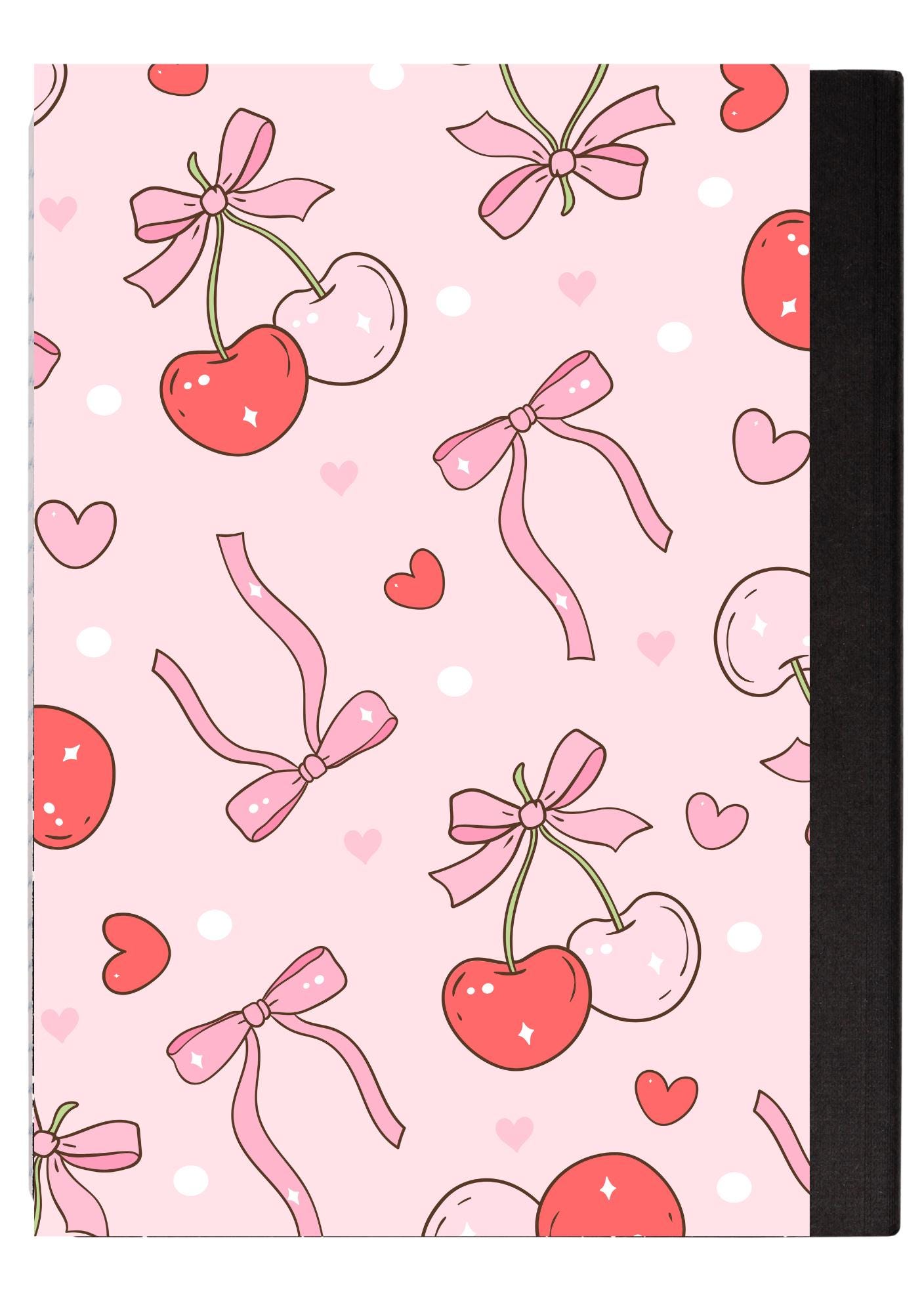 Composition Notebook Covers| Bows and Cheeries |coquette Vibes| Digital ...