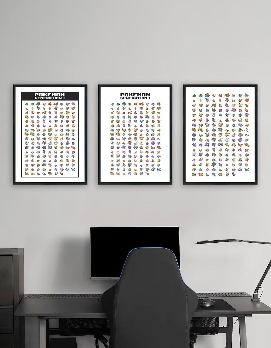 GEN 01 Minimal Pixel Sprite Pokemon Wall Art Poster - Etsy