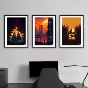 Forest Solarpunk Pixel City V2 Aesthetic Gamer Wall Art Poster - Etsy