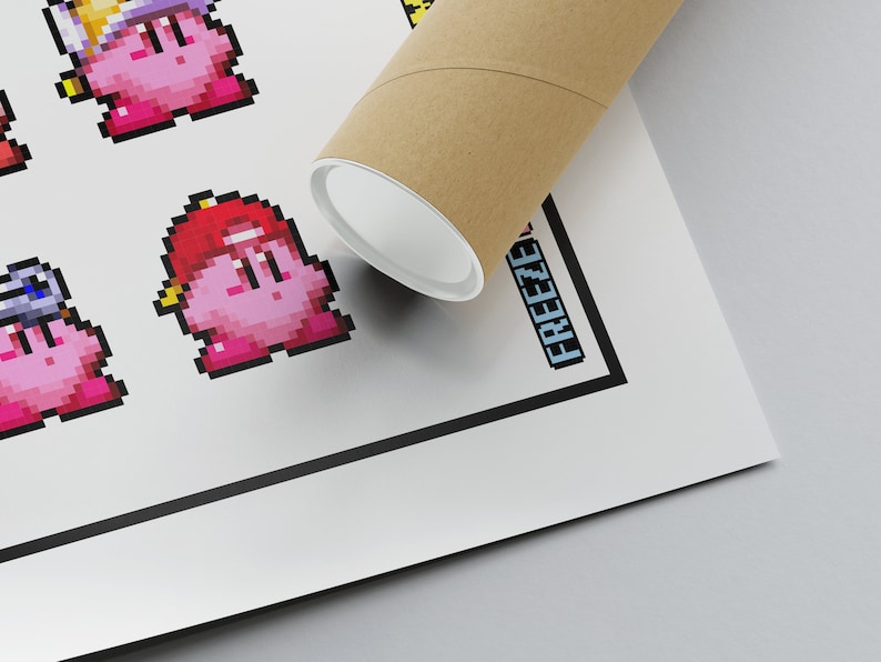 Kirby PRINTABLE Powers Ability Minimal Pixel Sprite Art Digital File - Etsy