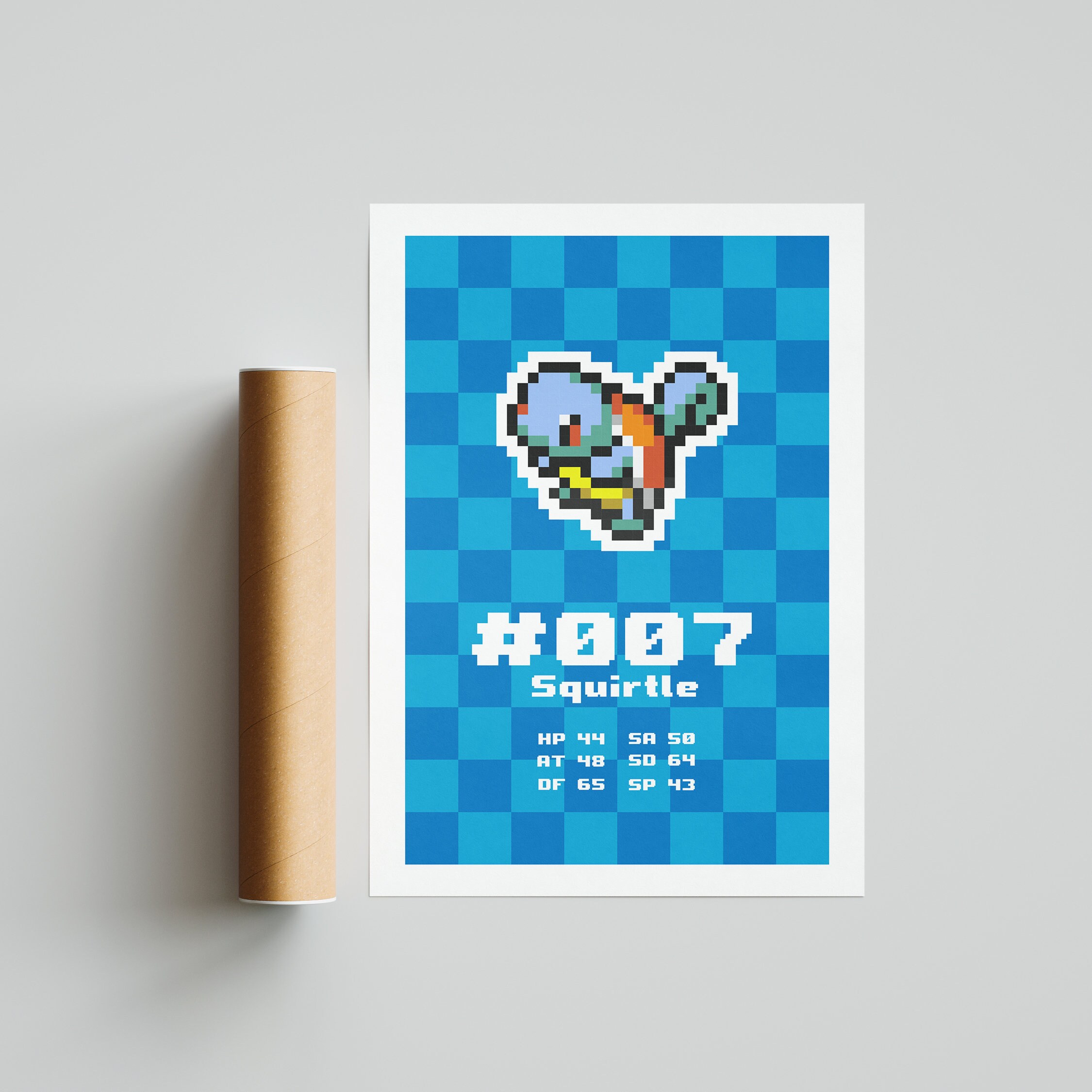 Minimal Pixel Squirtle Sprite Pokemon Wall Art Poster - Etsy