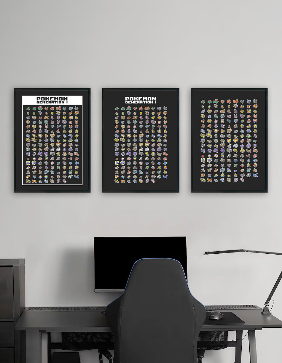 GEN 01 Minimal Pixel Sprite Pokemon Wall Art Poster - Etsy