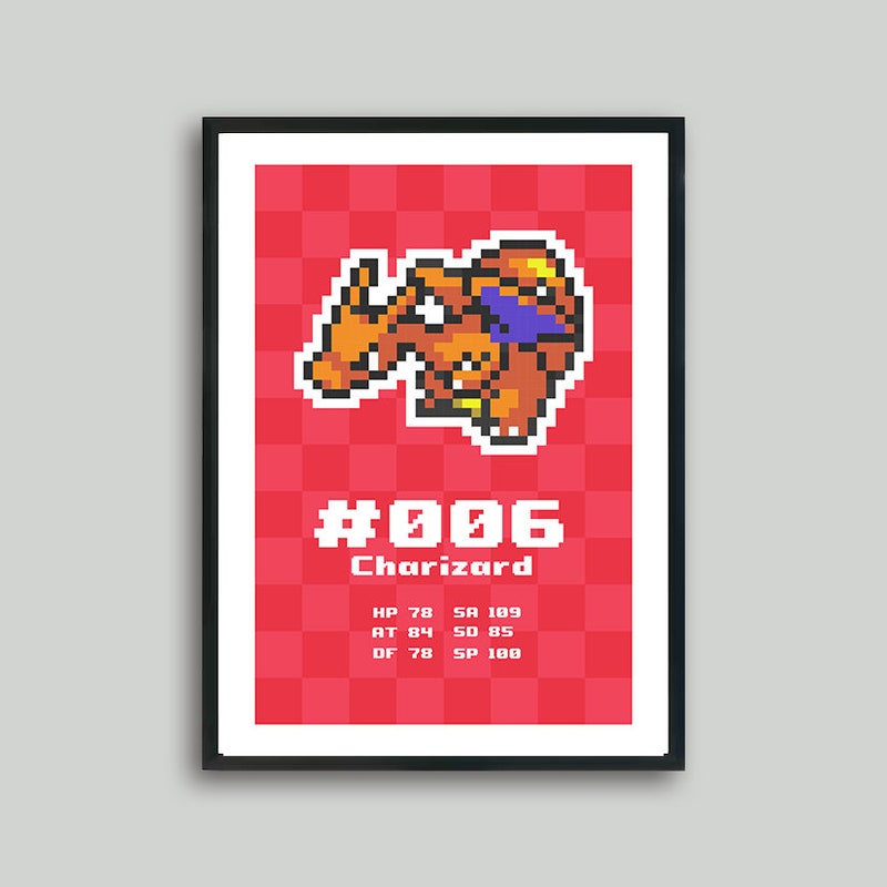 Charizard Pixel Art - Etsy