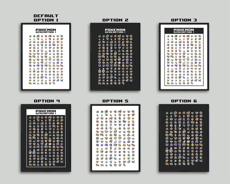 GEN 01 Minimal Pixel Sprite Pokemon Wall Art Poster - Etsy