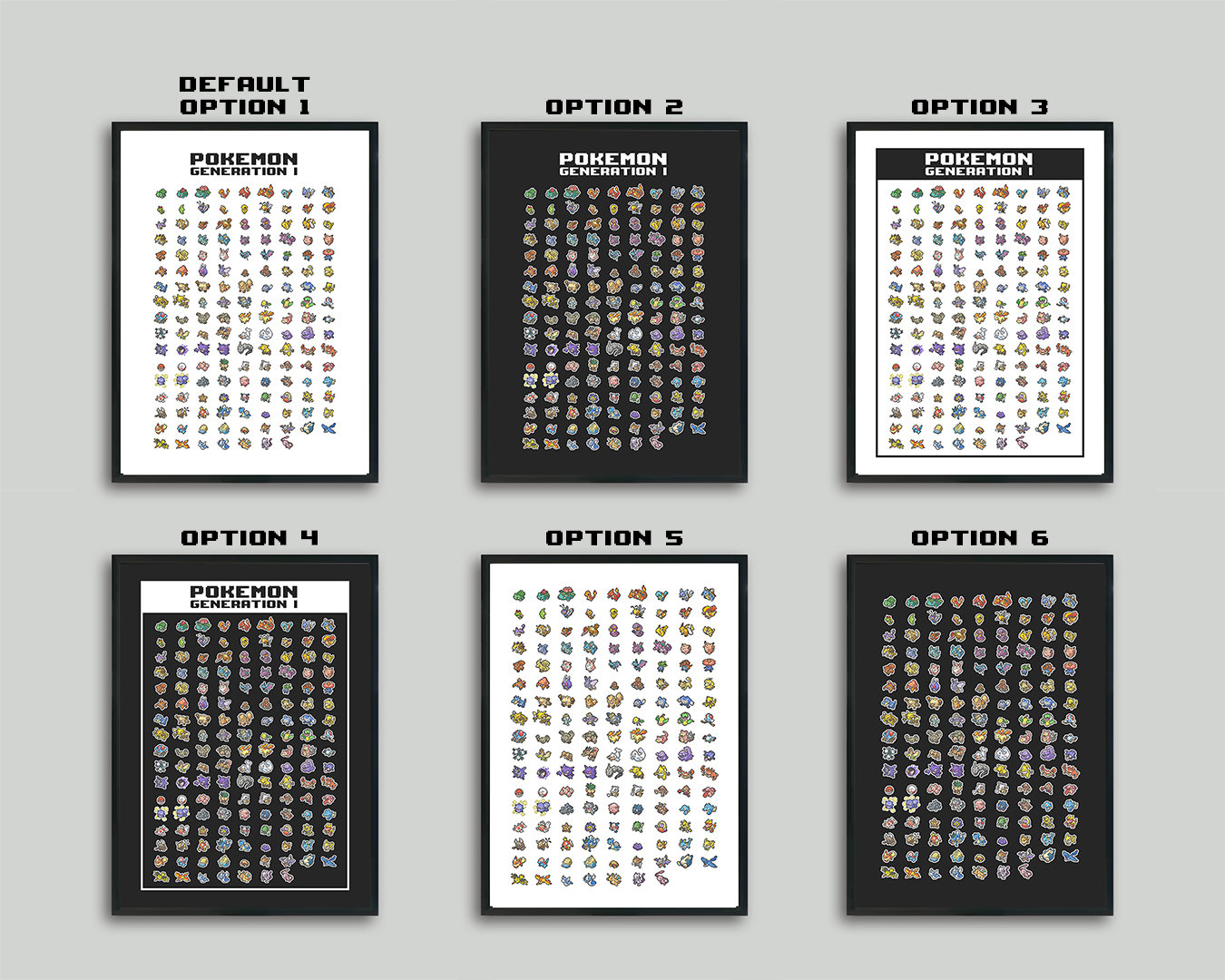 GEN 01 Minimal Pixel Sprite Pokemon Wall Art Poster - Etsy
