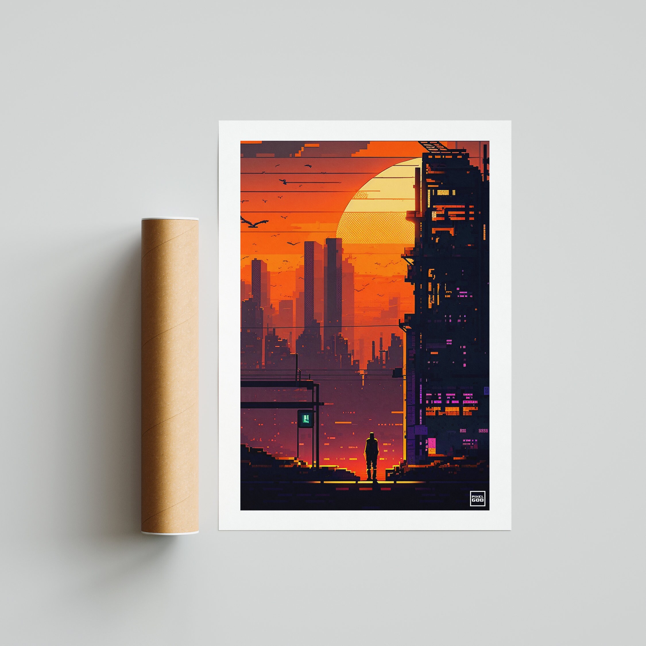 Industrial Dystopian Pixel City Aesthetic Gamer Wall Art Poster - Etsy
