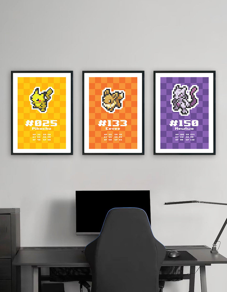 Minimal Pixel Mewtwo Sprite Pokemon Wall Art Poster - Etsy