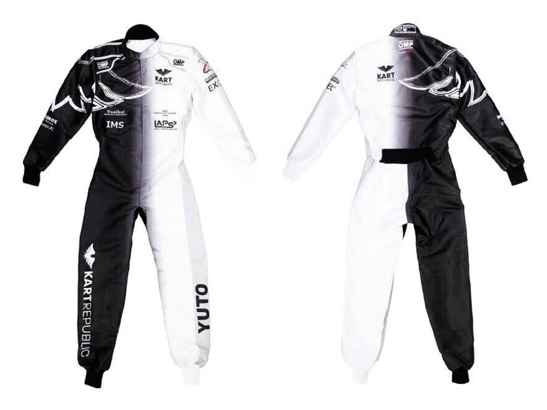 Kart Republic White and Black Go Kart Race Suit Cik/fia Level 2 Approved With Free Gift Included ...