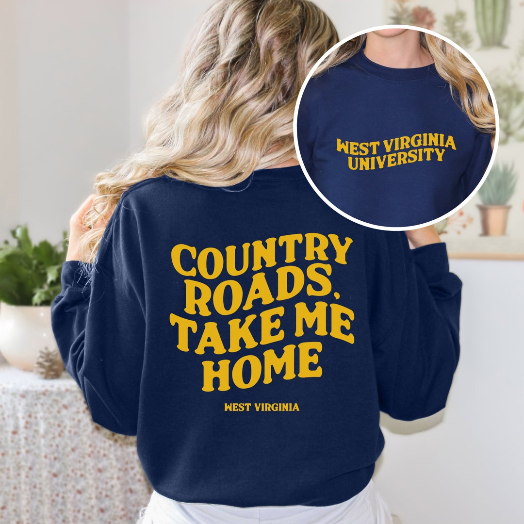 West Virginia University Crew Neck, WVU, WVU Sweatshirt, West Virginia ...
