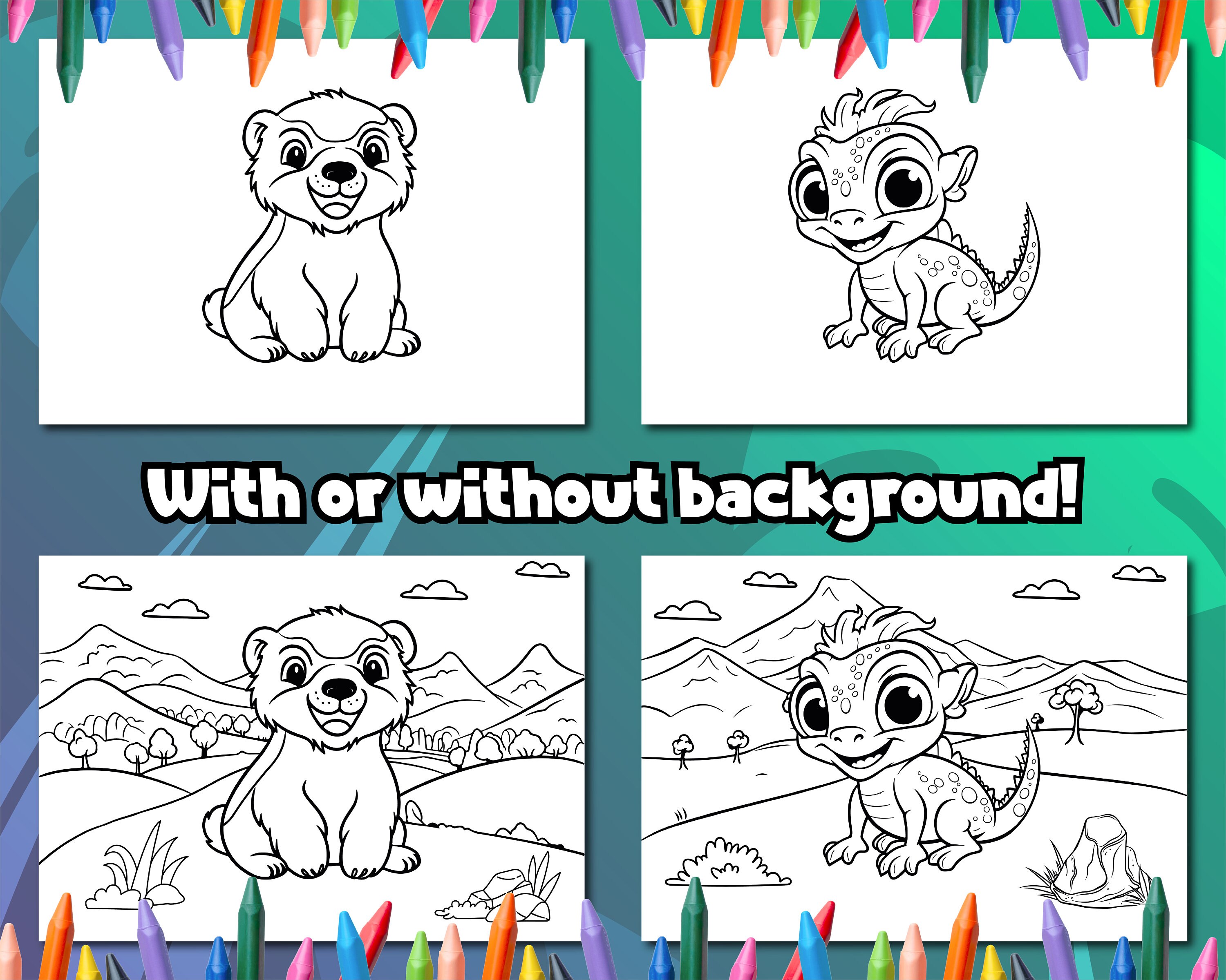 10 Printable Baby Safari Animals Coloring Pages Vol.3 - Etsy
