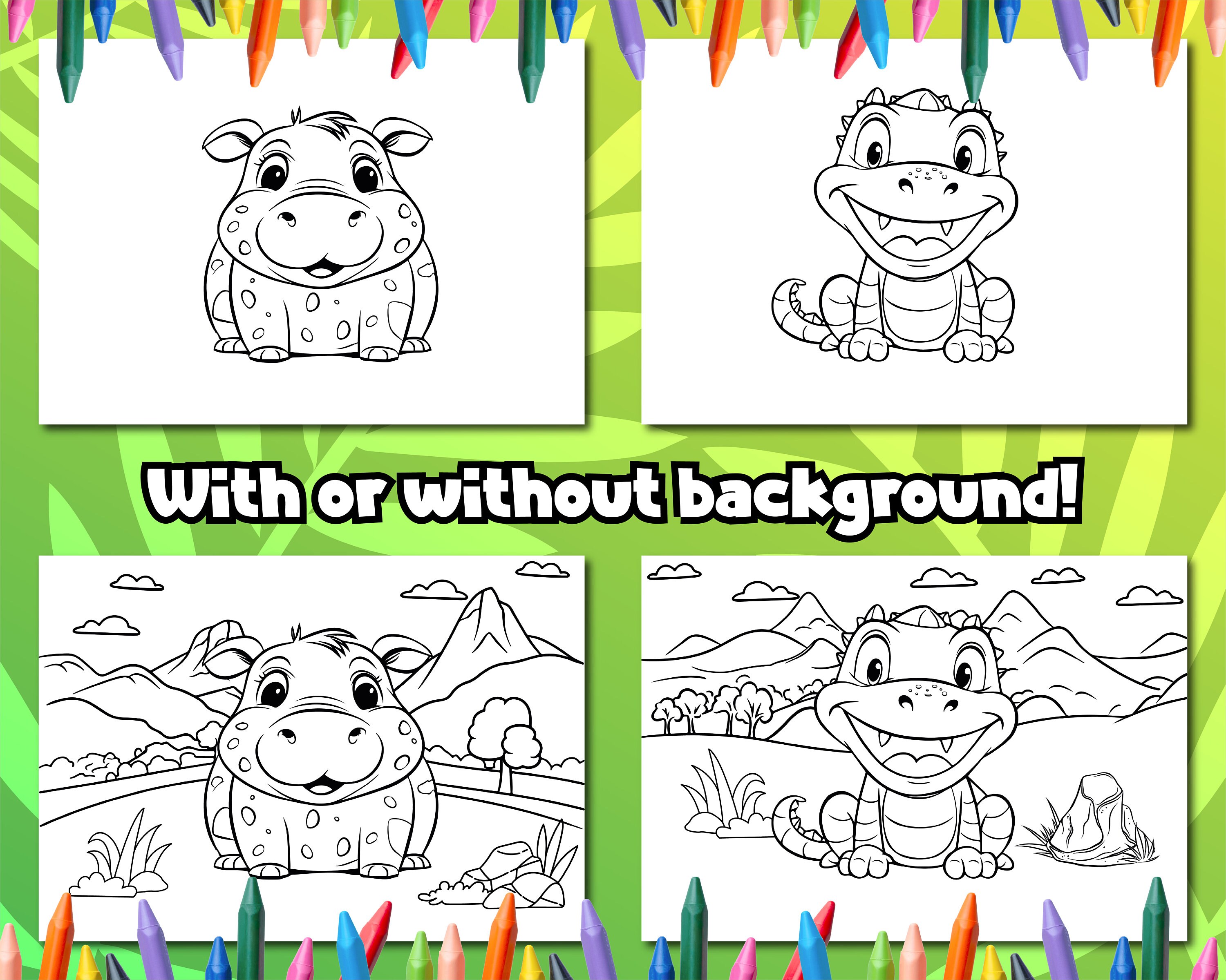 10 Printable Baby Safari Animals Coloring Pages Vol.1 - Etsy