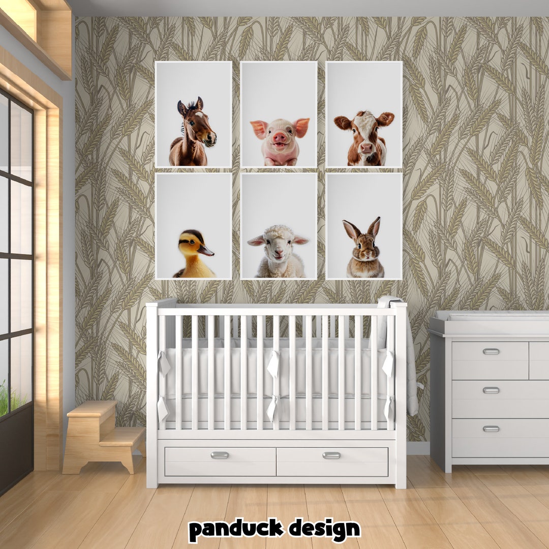 Printable 6 Baby Farm Animal Set for Nursery Wall Art Decor Baby Room ...