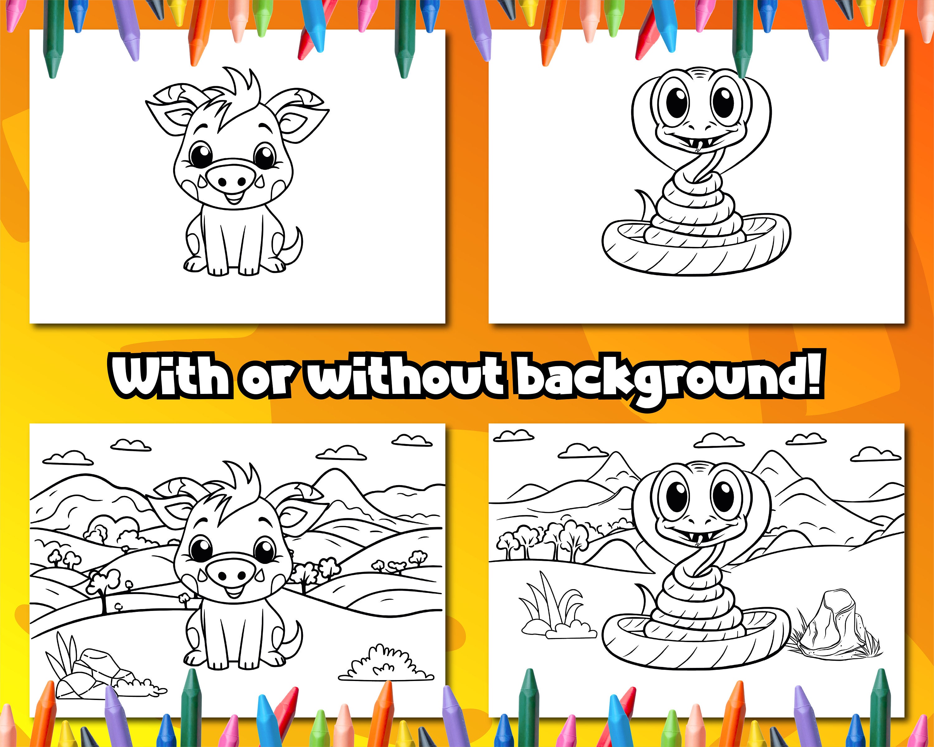 10 Printable Baby Safari Animals Coloring Pages Vol.2 - Etsy