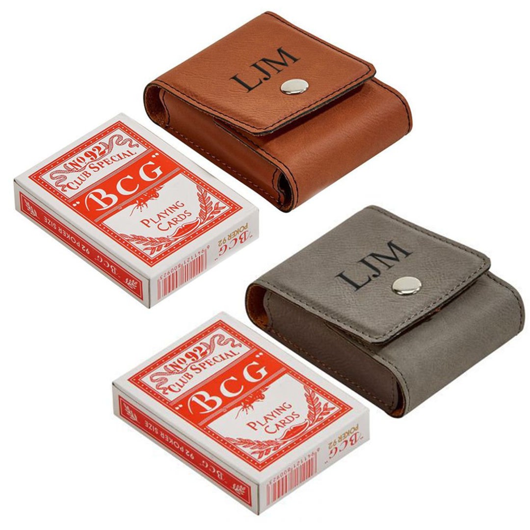 Personalized Playing Cards With Leatherette Case Free Engraving - Etsy