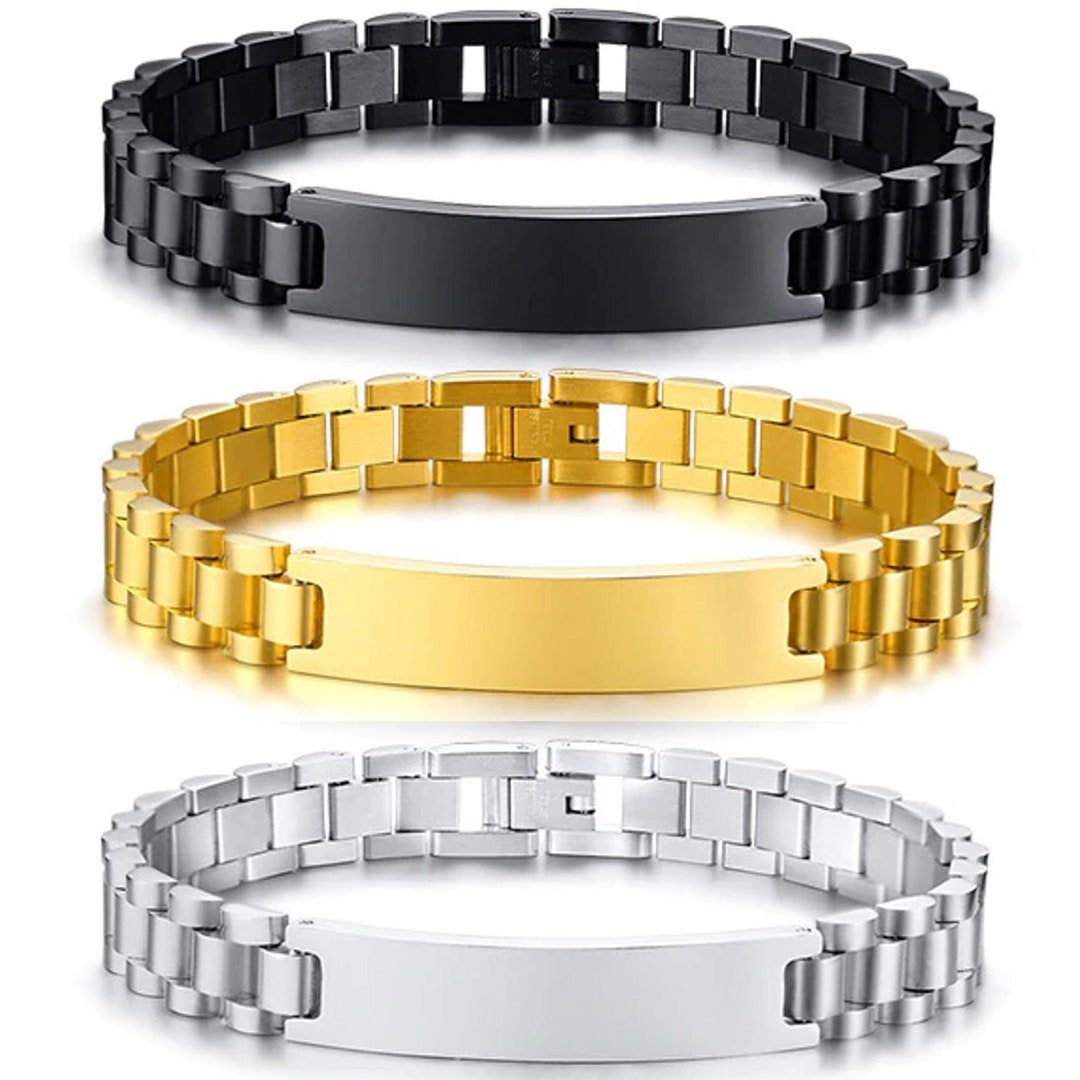 Personalized Stainless Steel Quality ID Bracelets - Etsy