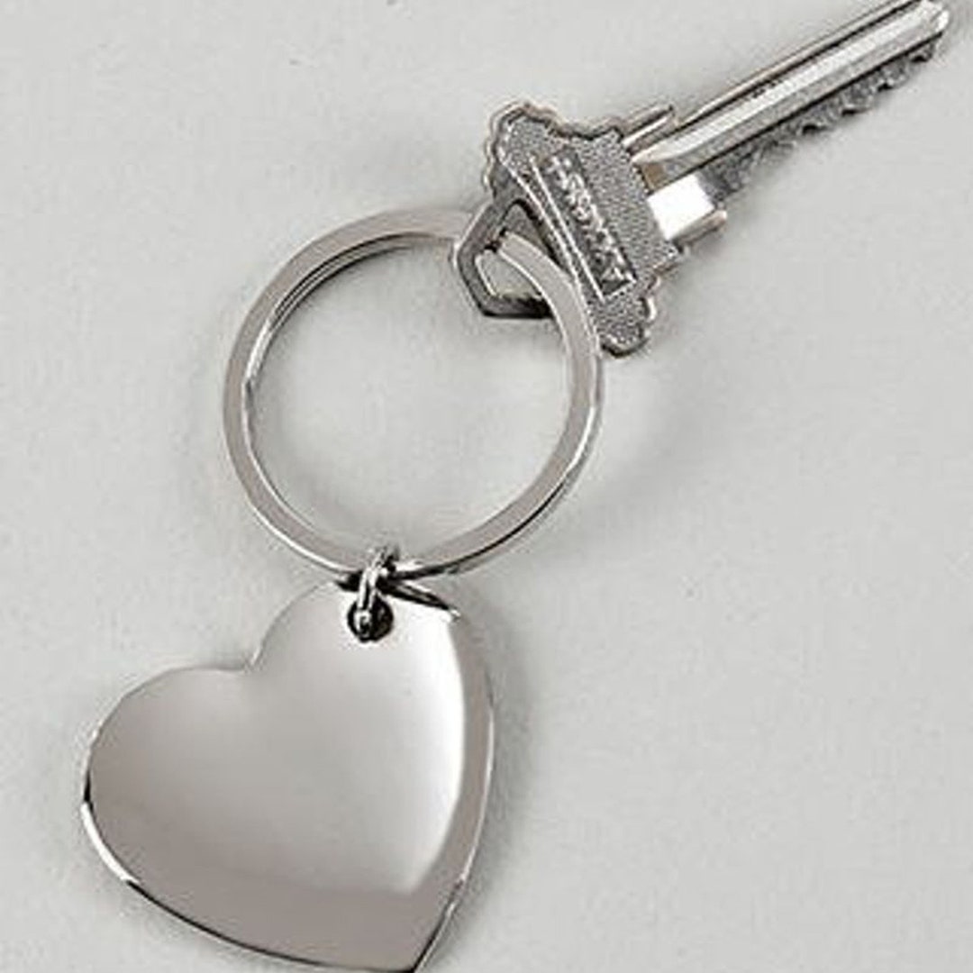 Personalized Cupid Heart Shaped Key Chain Free Engraving - Etsy