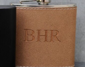 Personalized 6 Oz. Leather Hide Flask - Etsy