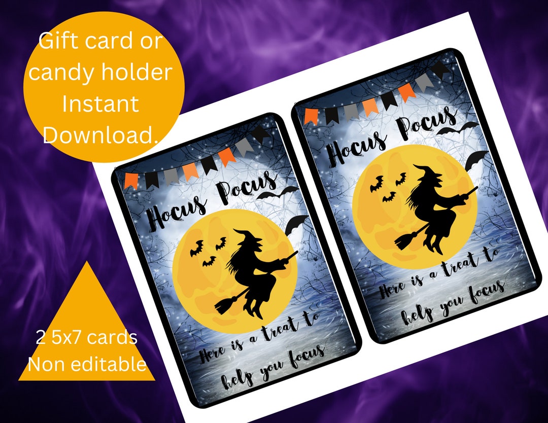 Halloween Gift Card or Candy Holder. Instant Download. Non - Etsy