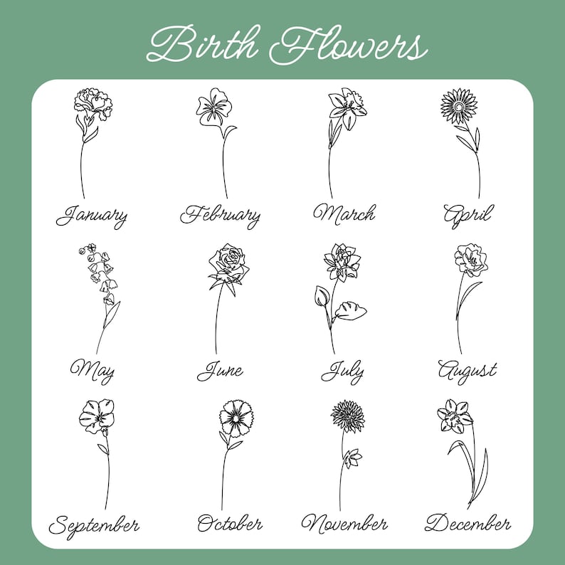 Personalized One-line Birth Flower Canvas Shoulder Bag, Custom Art ...