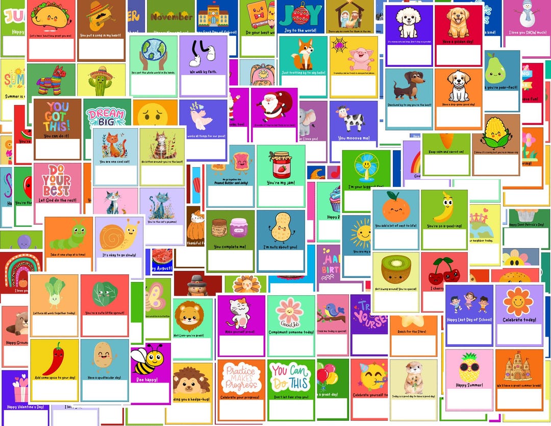 Printable Lunchbox Love Notes, Encouragement, Rewards, Growth Mindset ...