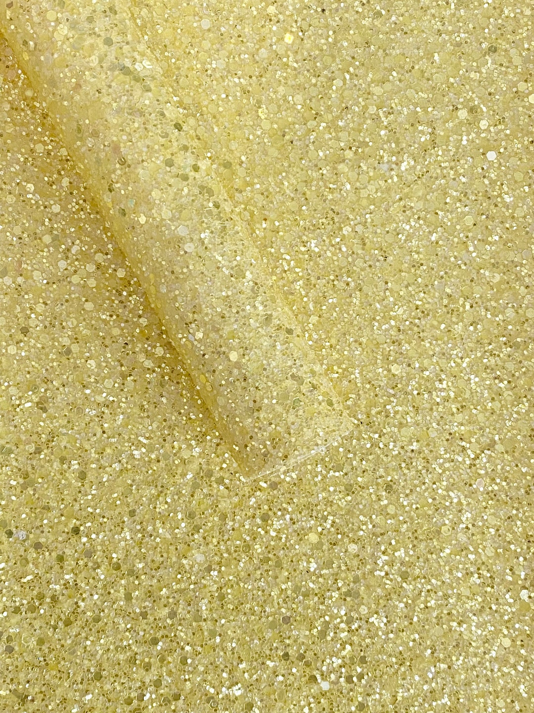 Yellow Glitter Faux Leather - Glitter Faux Leather - Chunky Glitter ...