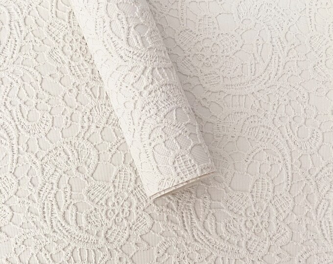 Lace Faux Leather - Faux Leather Sheet - Lace Marine Vinyl - Lace Vegan ...