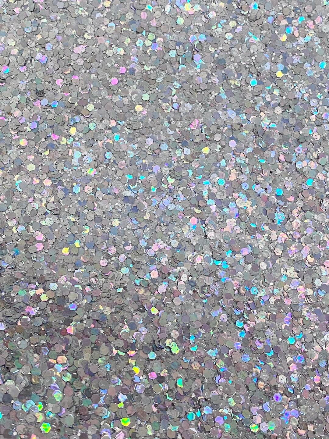Silver Chunky Glitter Faux Leather, Iridescent Chunky Glitter Leather ...