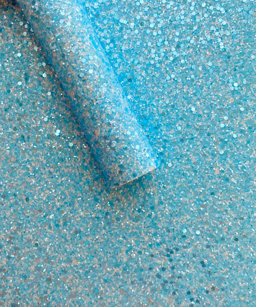 Blue Crystal Chunky Glitter Faux Leather - Glitter Faux Leather - Faux ...