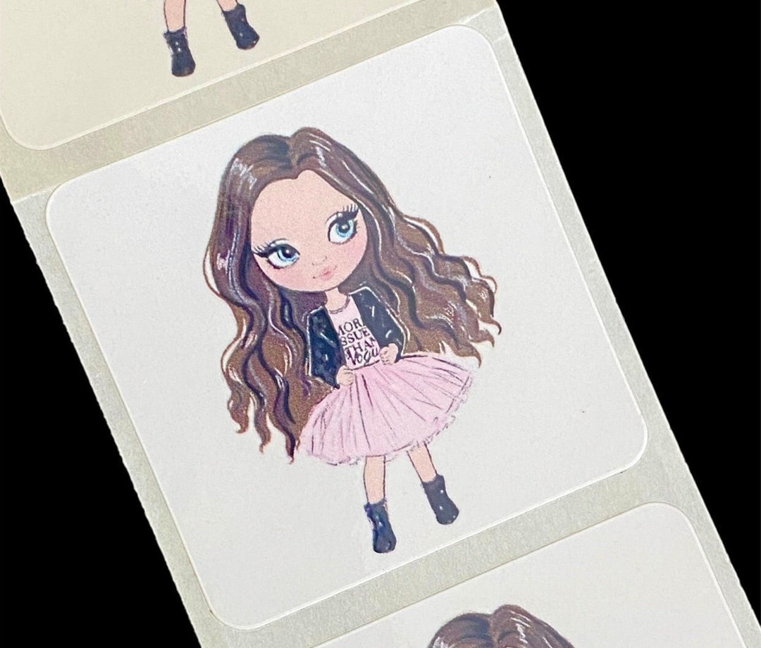 Bow Display Card Stickers, Brunette Girl Stickers, 10 PCS Stickers, Bow ...