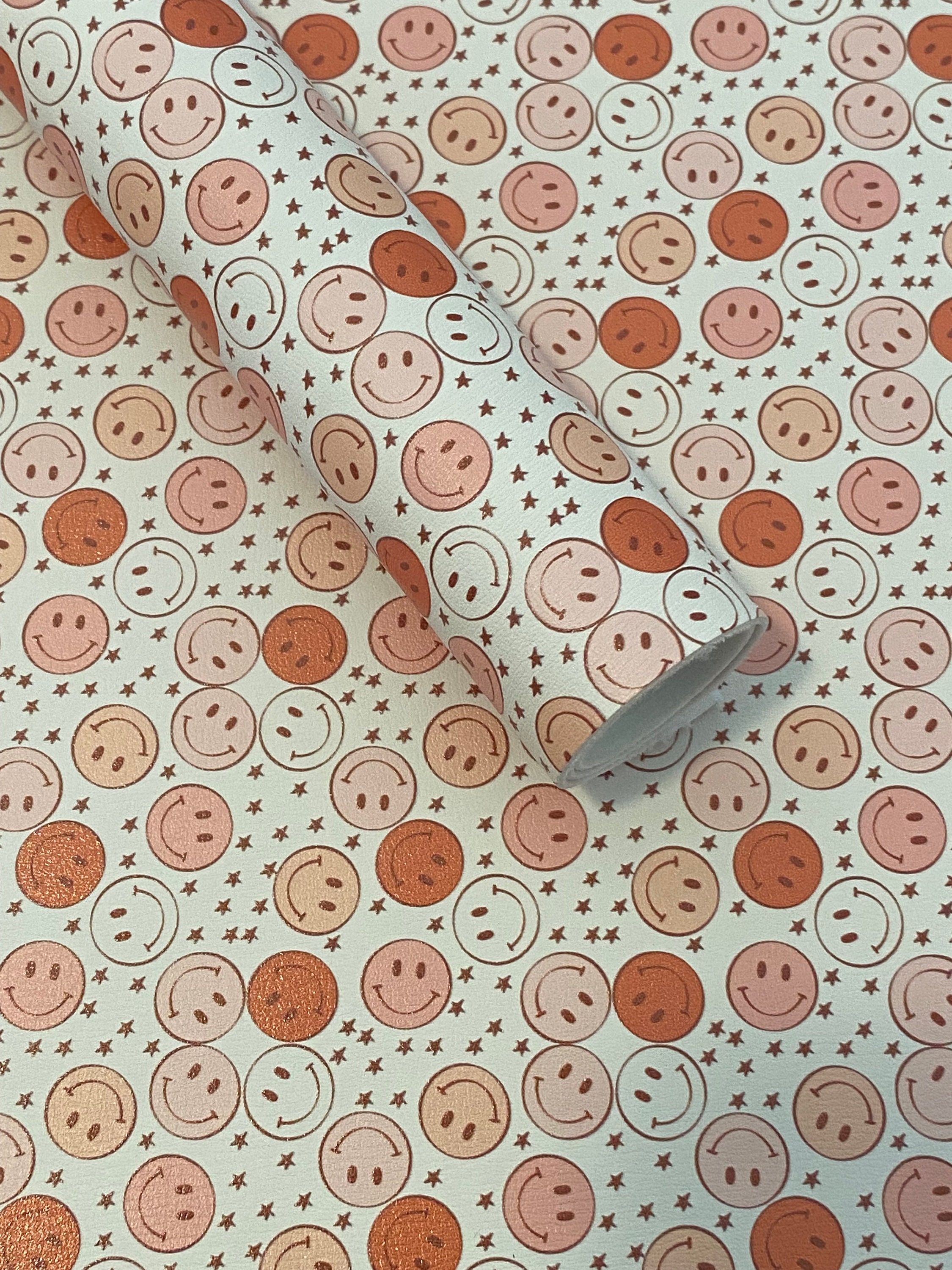Faux Leather Faux Leather Sheet Smiley Face Faux Leather - Etsy