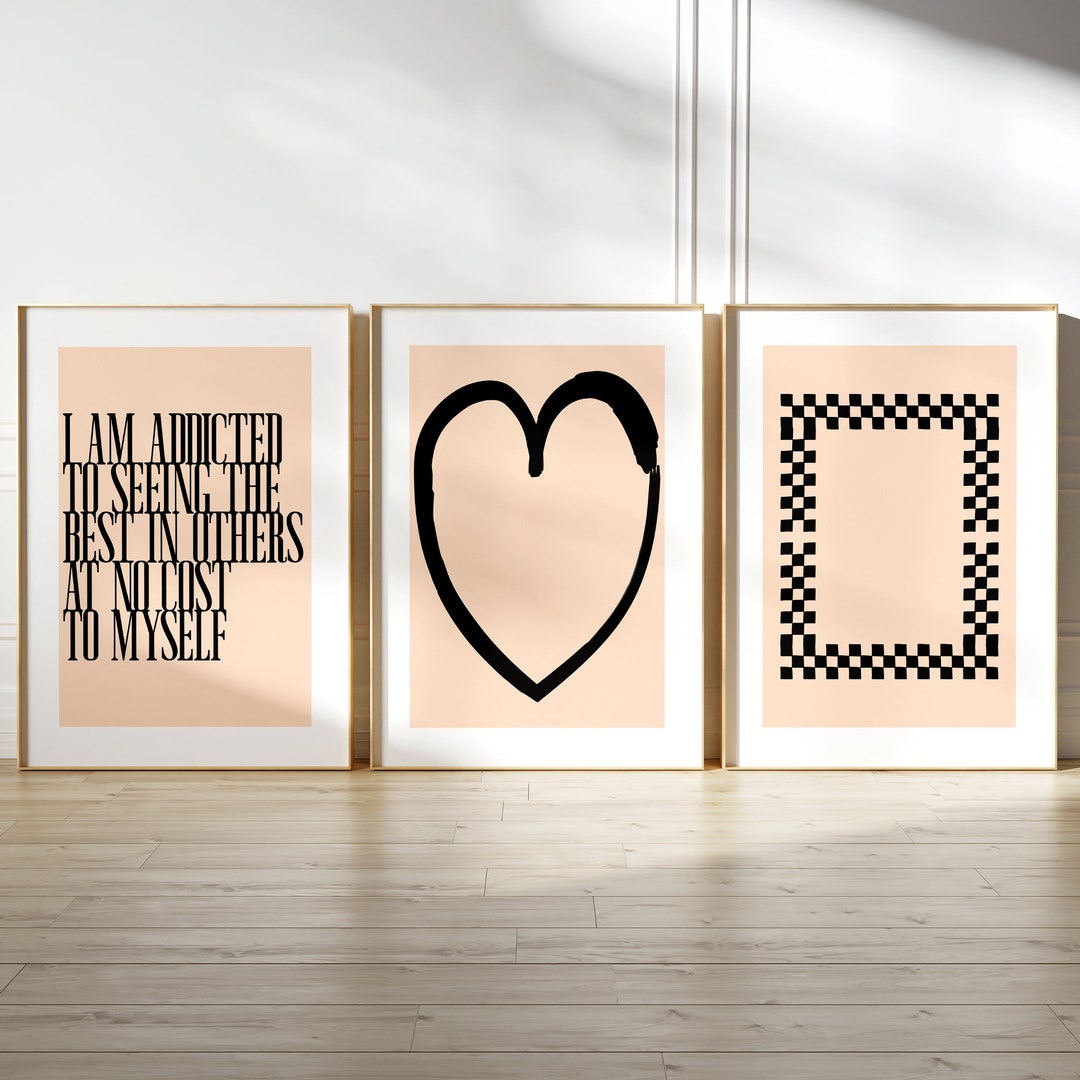 Set of 3 Minimalist Downtown Girl Aesthetic Posters With Affirmation ...