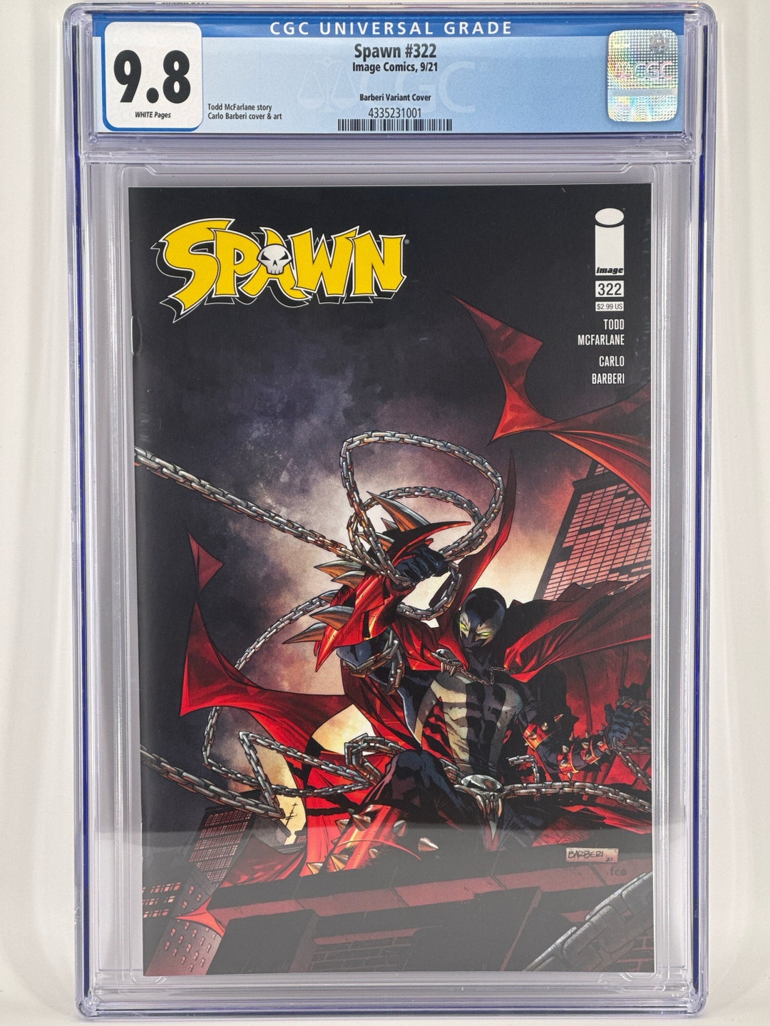 SPAWN #322 Carlo Barberi Variant Cover, CGC 9.8 Slab - Etsy