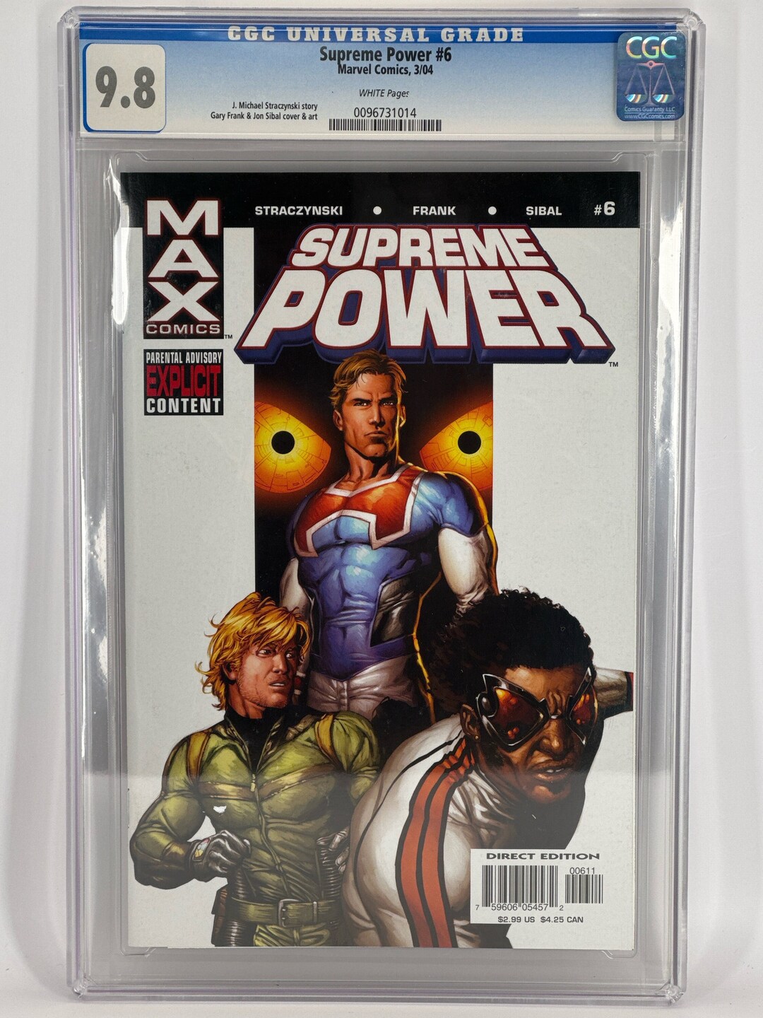 MAX Comics SUPREME POWER 6 Marvel Comic Book: High-grade 9.8 Cgc. Gary ...