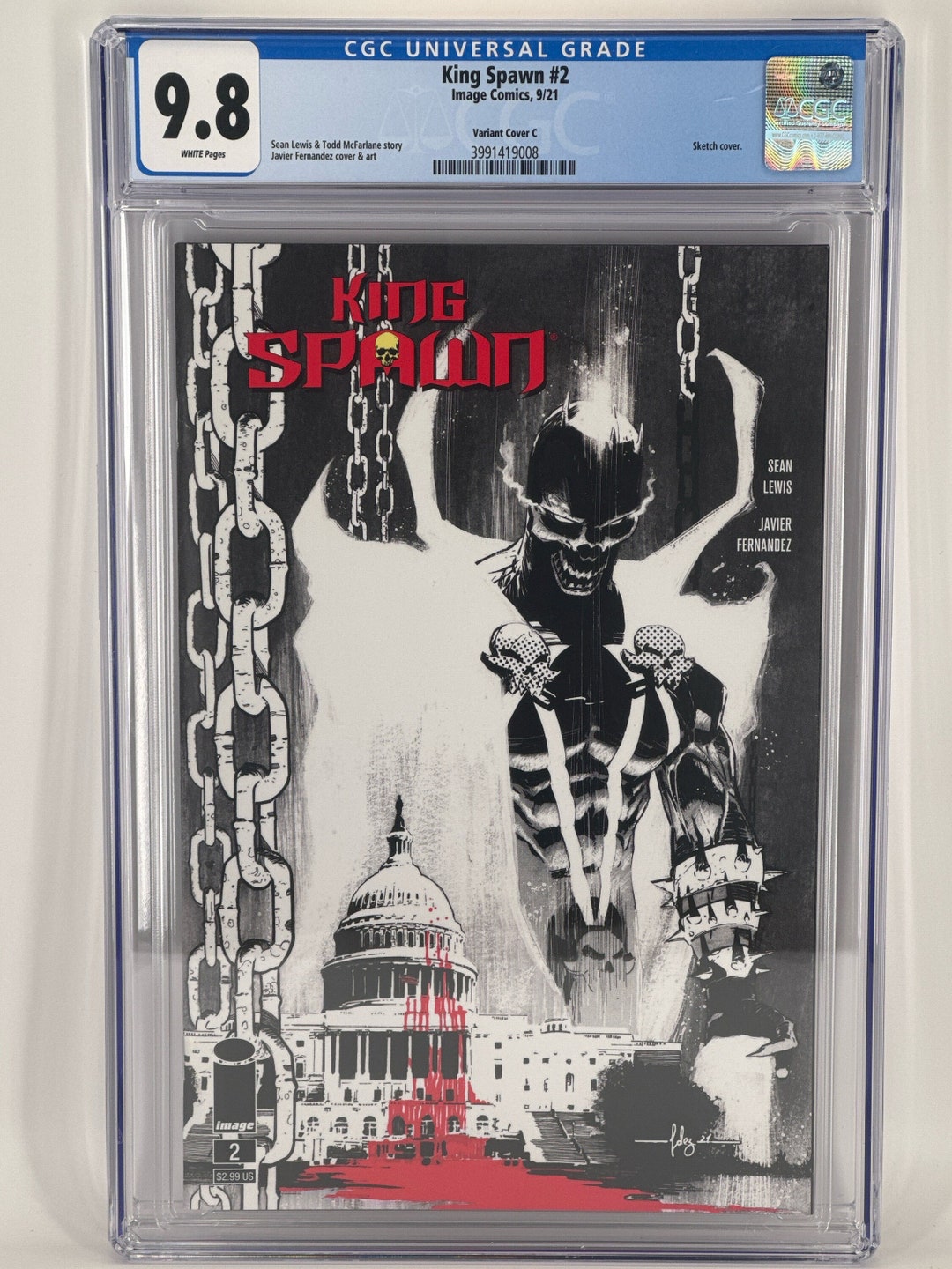 King Spawn #2 Sketch Cover Variant: Javier Fernandez Art, CGC 9.8 ...