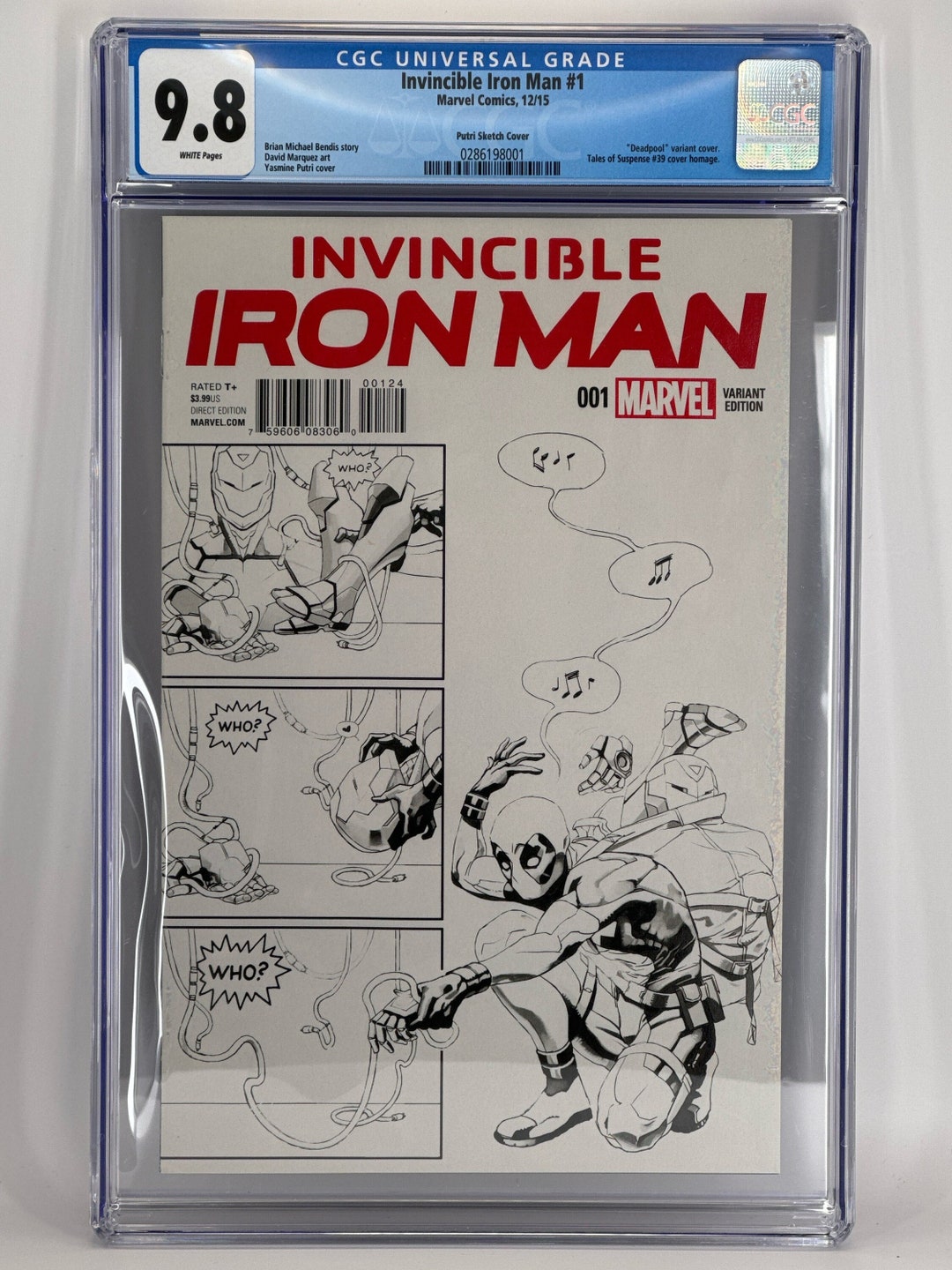 Invincible Iron Man 1 Putri deadpool Sketch Variant RARE Marvel Comic ...