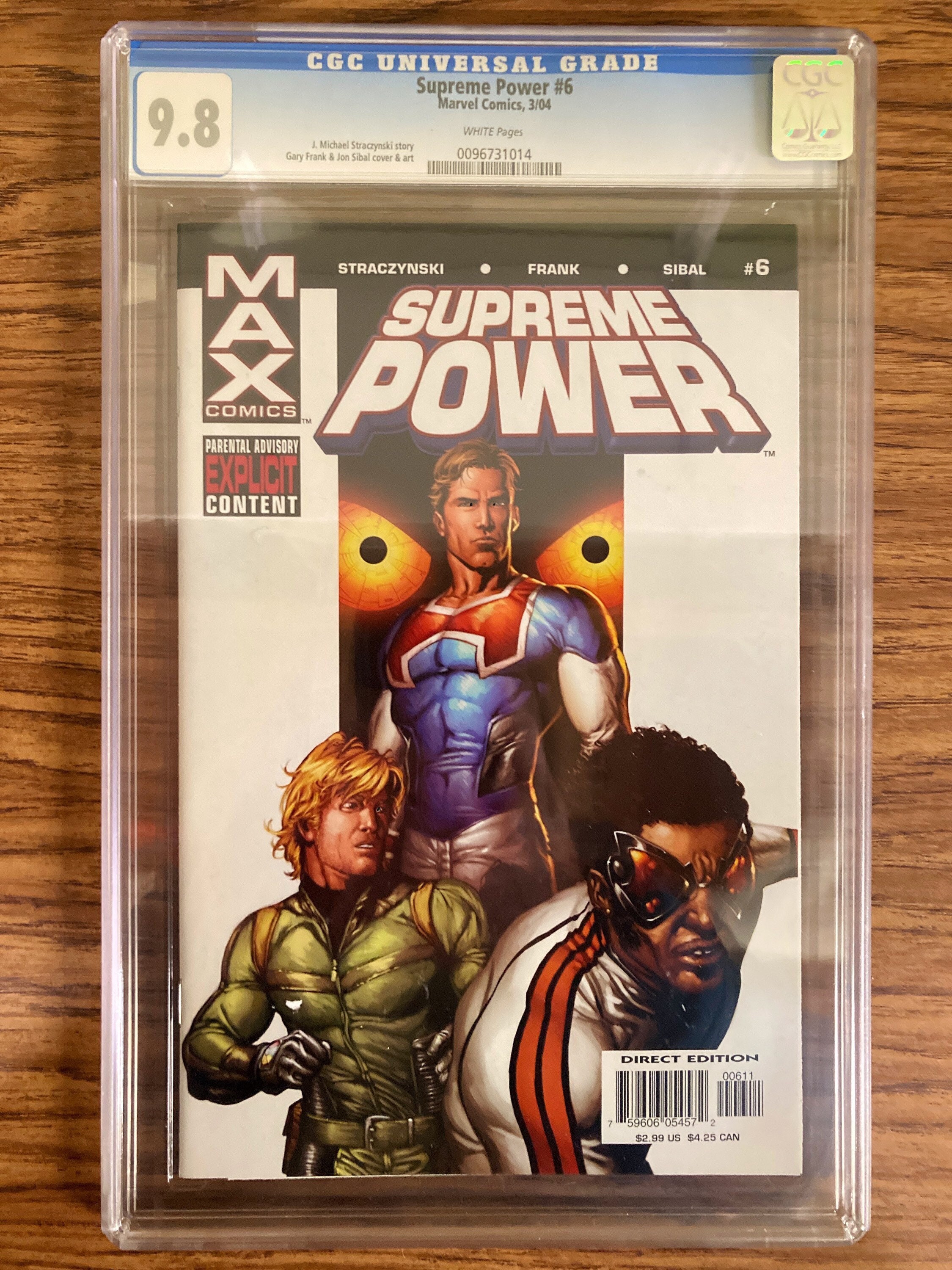 MAX Comics SUPREME POWER 6 Marvel Comic Book: High-grade 9.8 Cgc. Gary ...