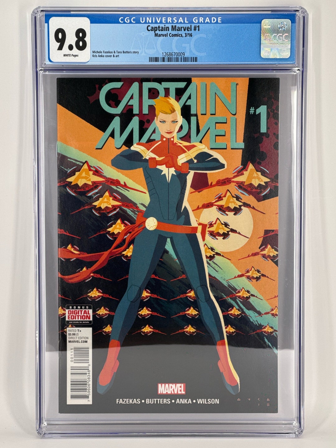 CAPTAIN MARVEL 1 Comic Book: High-grade 9.8 CGC. Kris Anka Cover ...