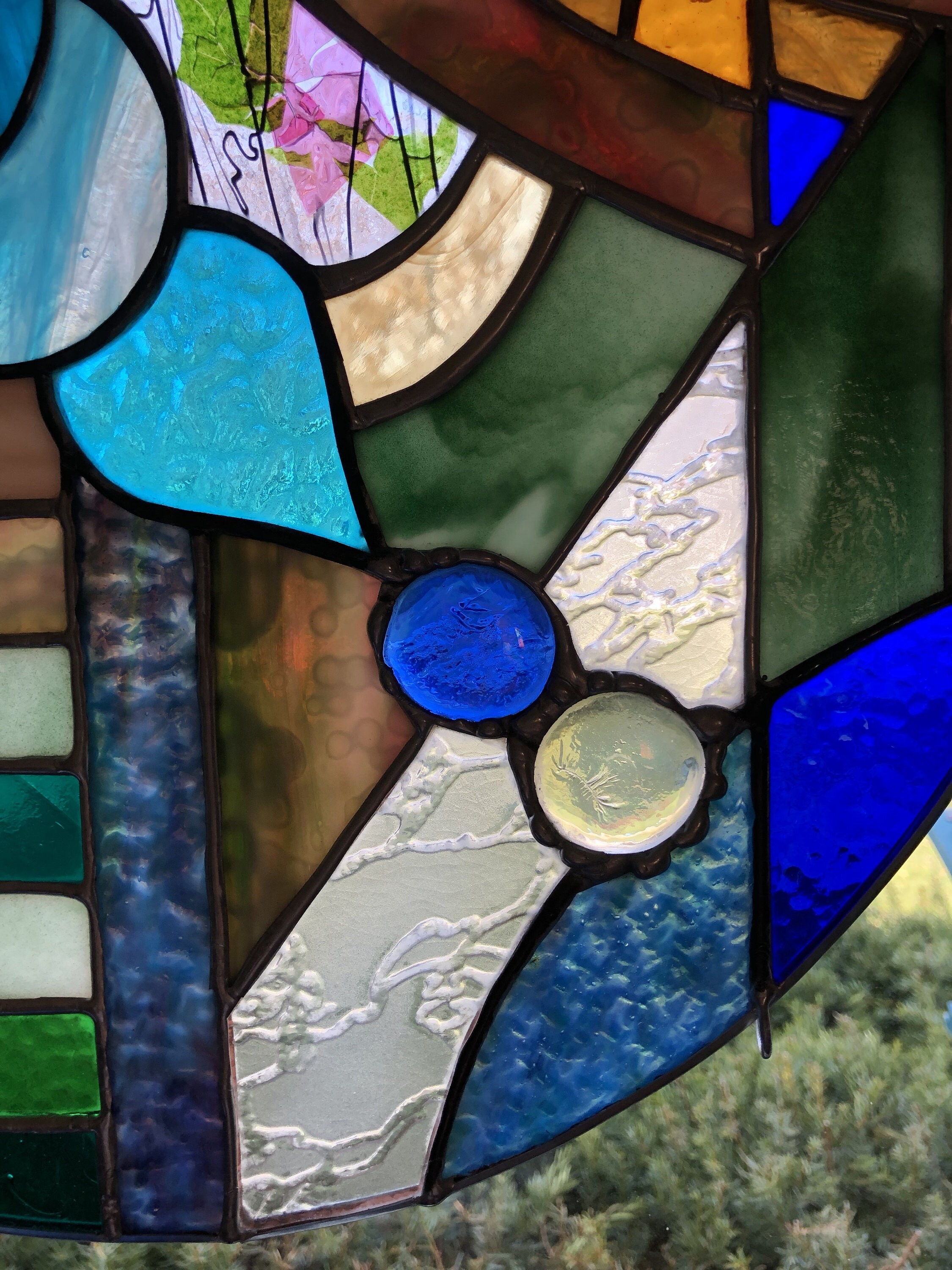 Abstracts in Circular #3 Stained Glass. - Etsy