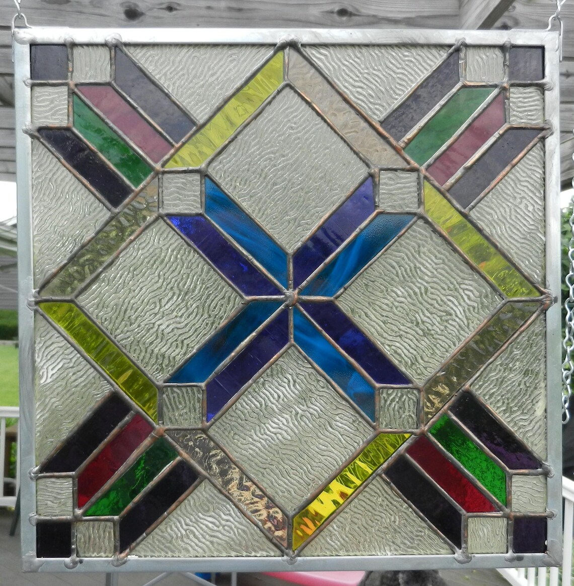 Colorful Stained Glass Quilt Square - Etsy