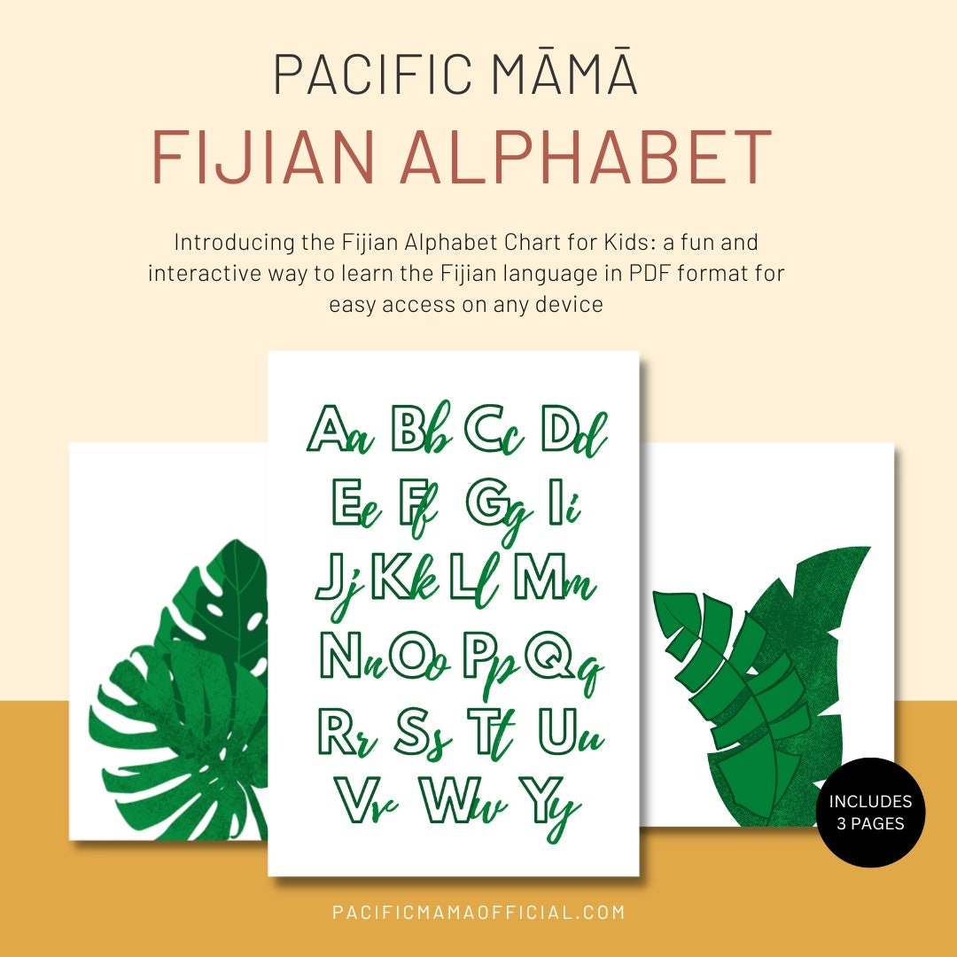Fijian Alphabet Poster Digital Print: Bring the Beauty of Polynesian ...