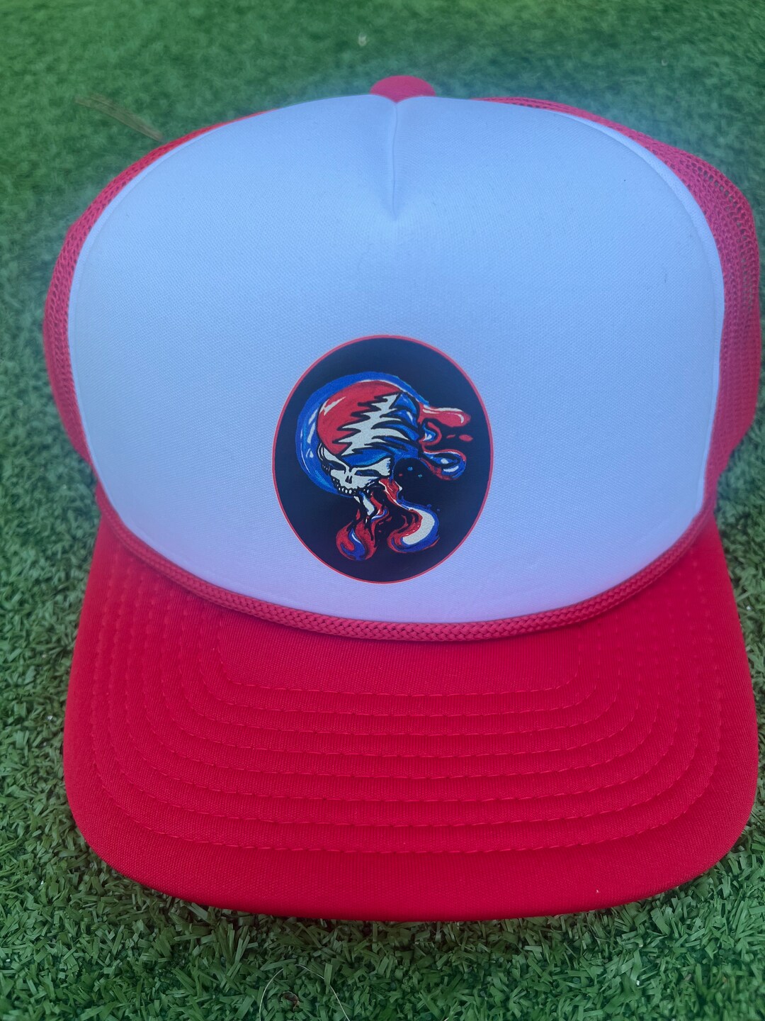 Drippy Steal Your Face Red Trucker Hat - Etsy