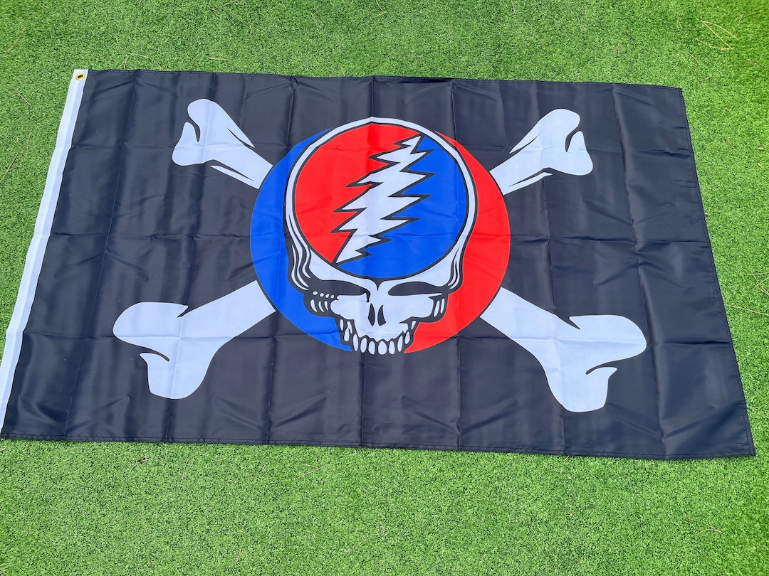Grateful Dead Skull and Bones Flag - Etsy