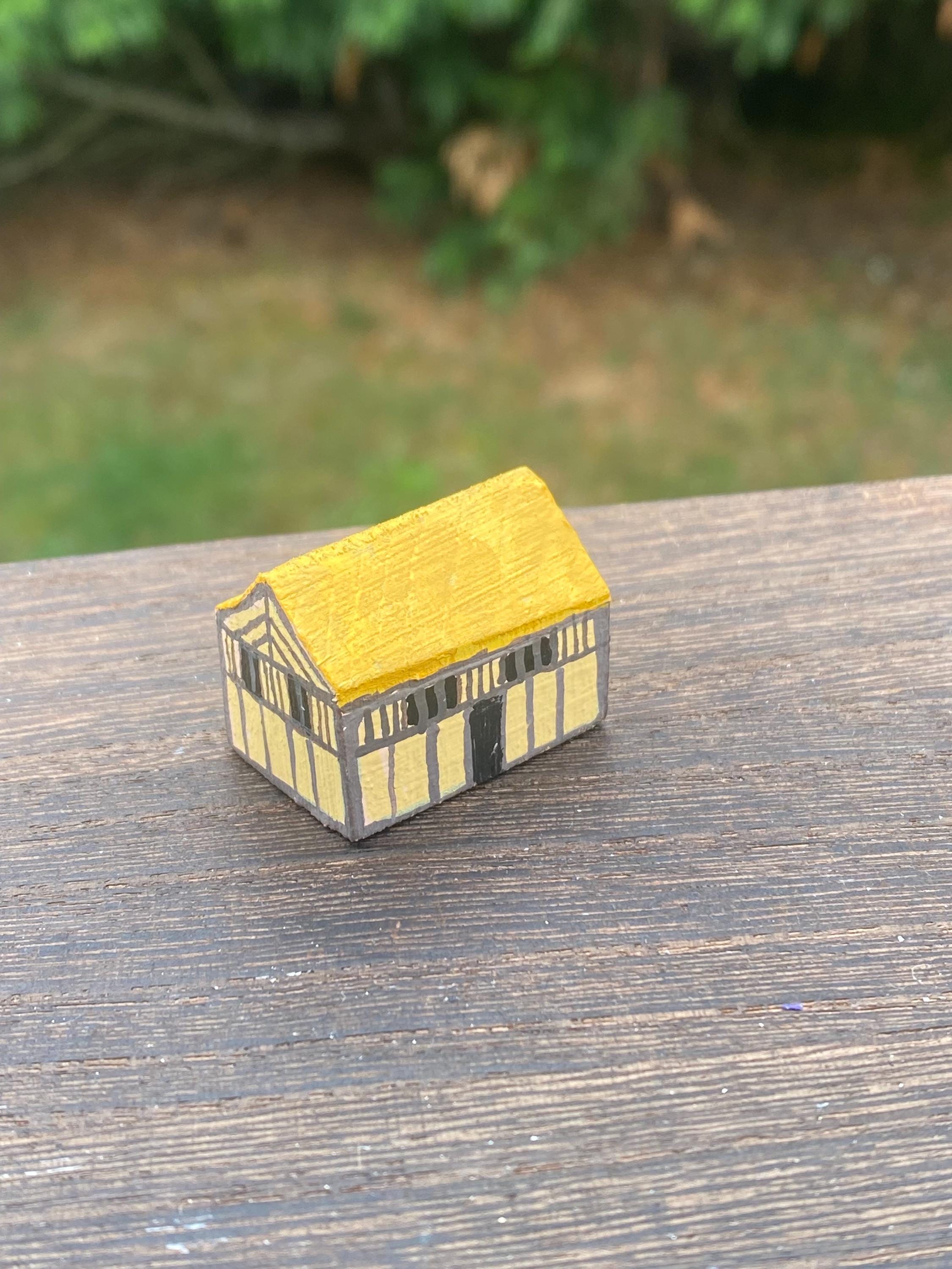 Hand-painted Tudor Village: Carved Woodblock Miniature Houses - Etsy