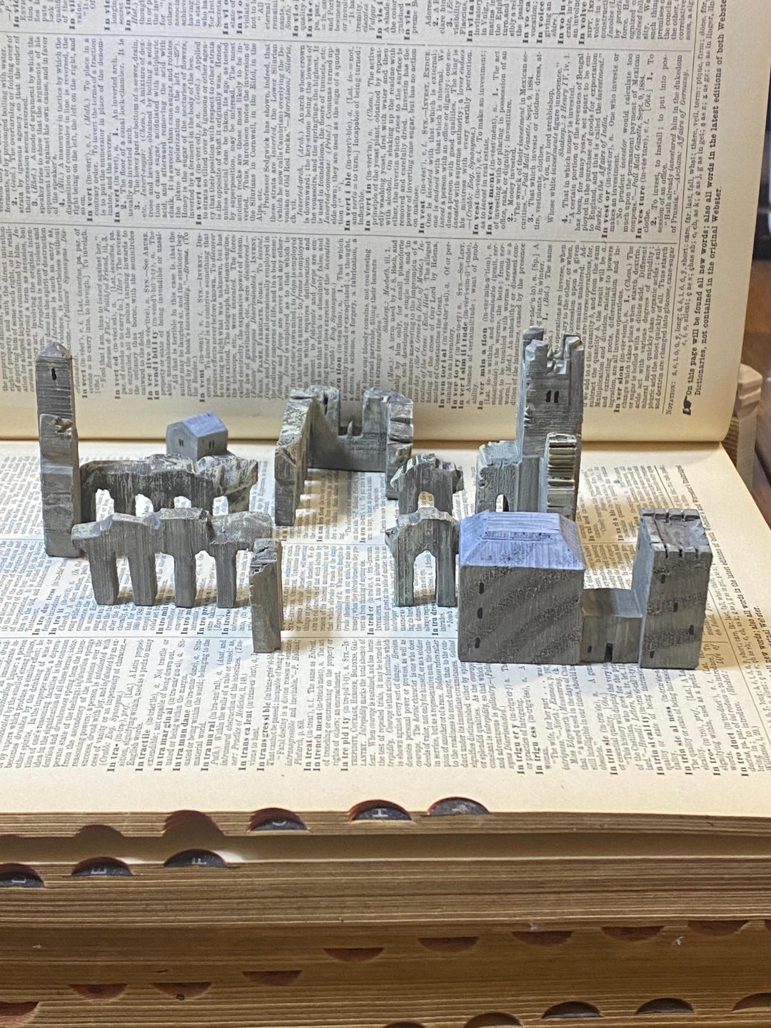 Hand Painted Medieval Abbey Ruins: Tiny Wood Village House - Etsy