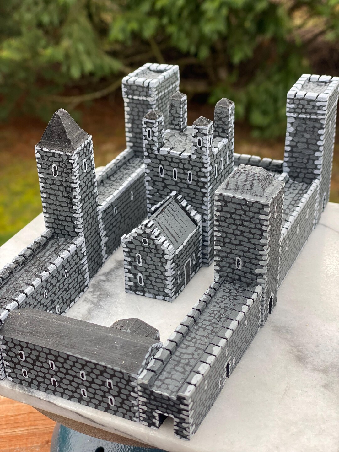 MEDIEVAL SCOTTISH CASTLE, Tiny Wood Village in Scotland: Hand Painted ...