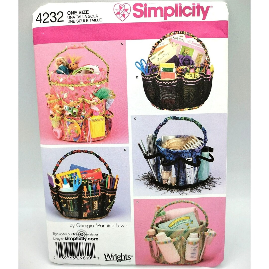 4232 Simplicity Bucket Cover Pattern 2006 Georgia Manning Lewis Uncut ...