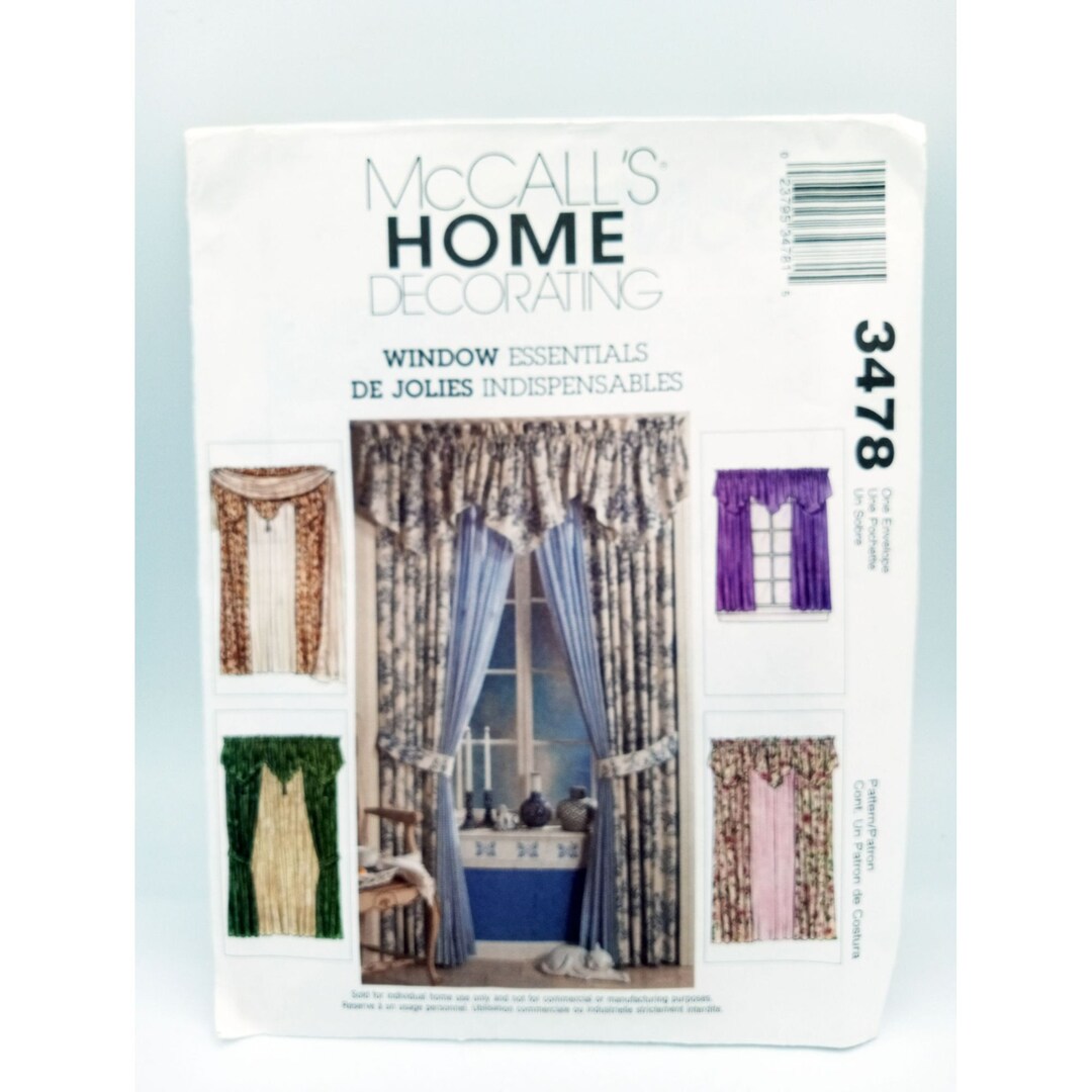 Vintage Mccalls 3478 Valance Curtain Pattern Uncut Sewing Window ...