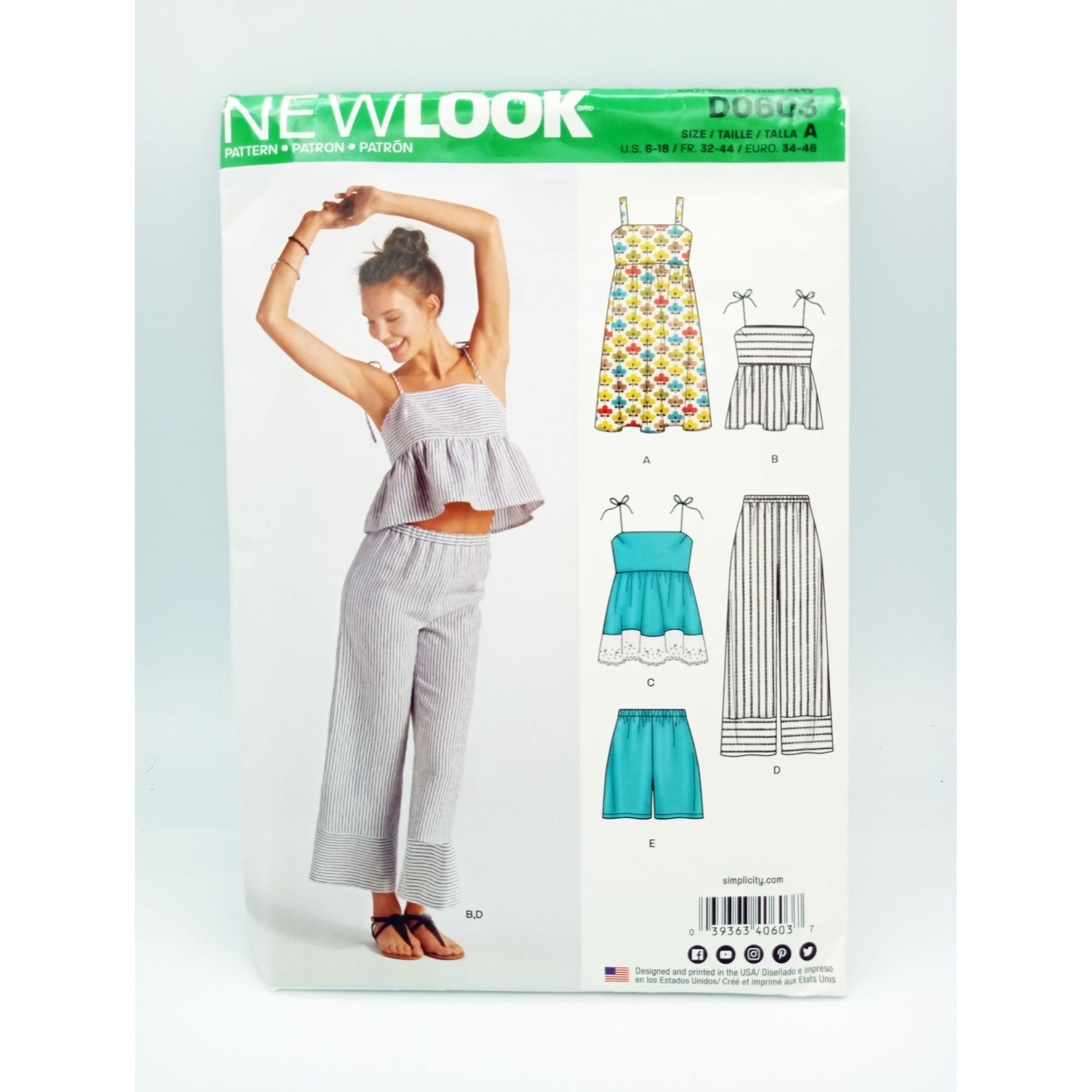 Simplicity D0603 New Look Pattern Womens Dress Tops Pants Shorts SZ 6-18 Uncut - Etsy