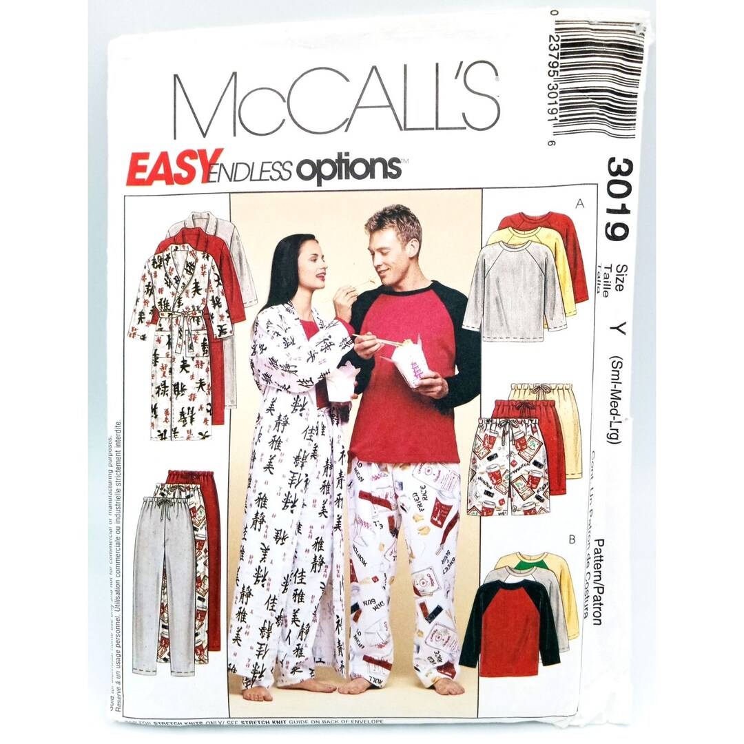 Mccalls Sewing Pattern 3019 for Misses, Men, and Teen Boys - Etsy