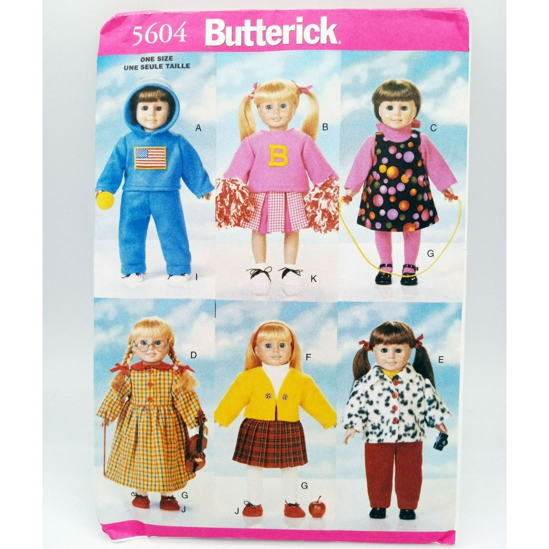 Butterick Pattern 5604 Back To School Wardrobe For 18 Inch Doll